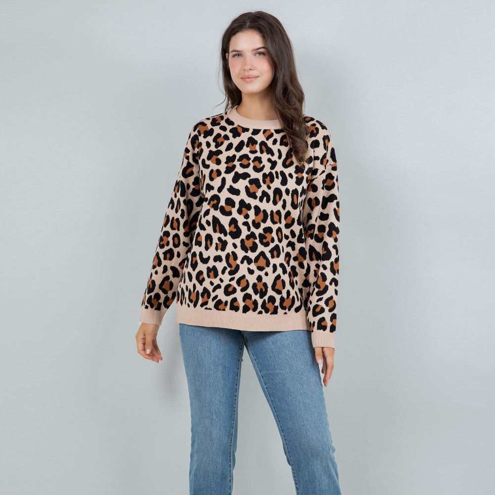Soft Leopard Print Sweater (REG) – Shop Dollhouse Boutique