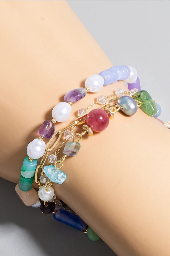 Multi Chain Stone Bracelet – Shop Dollhouse Boutique