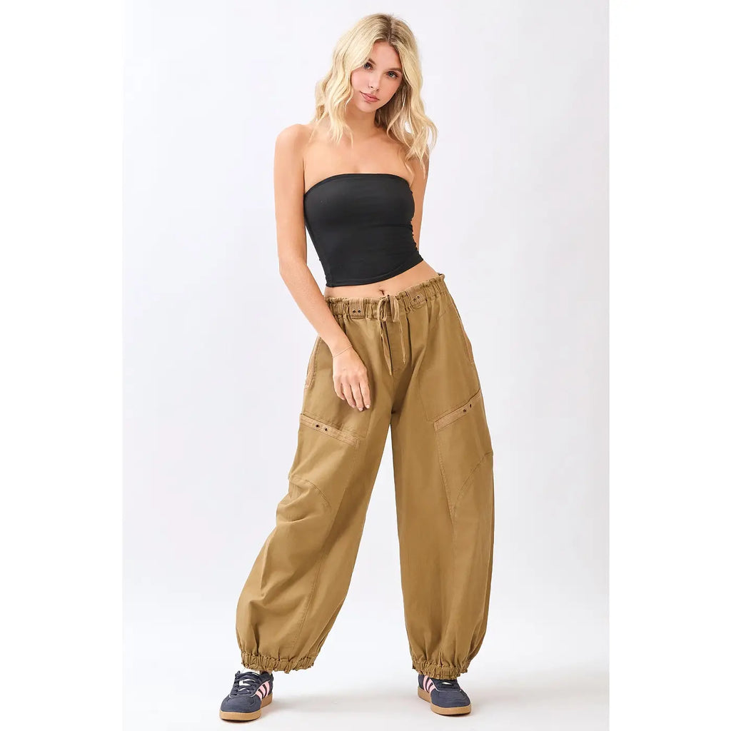 Drop Pocket Pull on Pants in Khaki (REG) – Shop Dollhouse Boutique